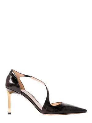 TOM FORD Newton Croc-effect Leather Pumps - Brown