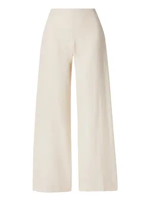 THE ROW The Row Foulard Wool, Silk, And Linen-Blend Wide-Leg Trousers