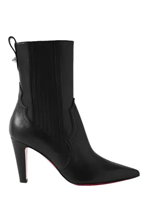 CHRISTIAN LOUBOUTIN Santigag 85 Leather Ankle Boots - Black