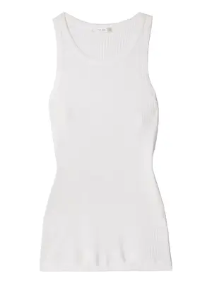 THE ROW Misty Ribbed Tank - White