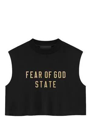 Fear Of God Essentials Triblend Cropped Muscle Tee - Black