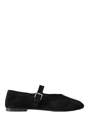 THE ROW Boheme Suede Mary Jane Flats - Black