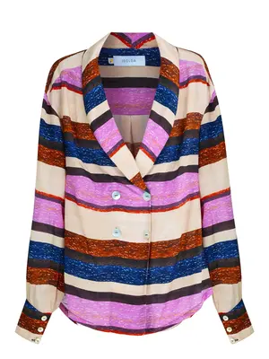 Isolda Sissi Striped Silk Shirt - Pink