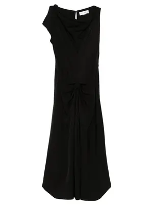 Victoria Beckham Draped Midi Dress - Black