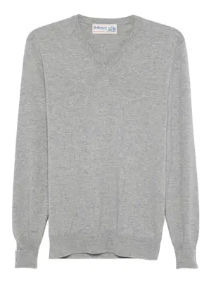 BALLANTYNE Cashmere V-neck Sweater - Grey