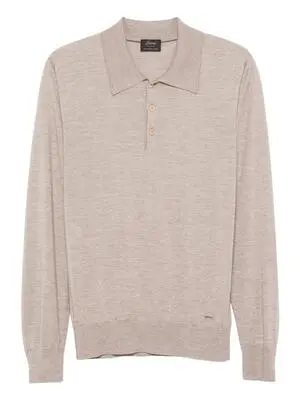 Brioni Fine-knit Polo Shirt - Neutrals