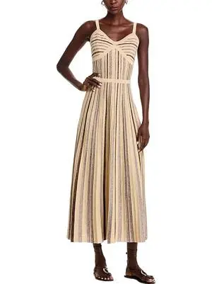 Misook Knit Maxi Dress - Boscotti/mahogany/gold