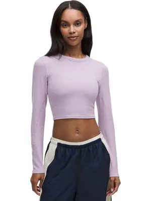 Lululemon Hold Tight Straight-hem Cropped Long-sleeve Shirt - Lilac Play