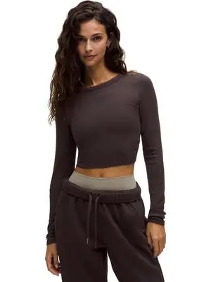 Lululemon Hold Tight Straight-Hem Cropped Long-Sleeve Shirt Sequoia