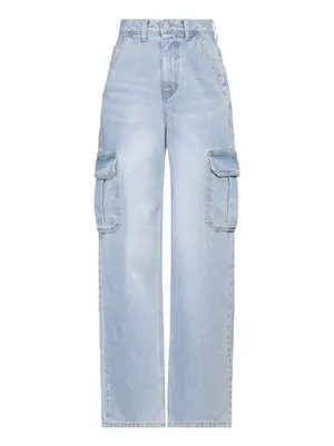 THE FRANKIE SHOP Cotton Cargo Jeans - Blue
