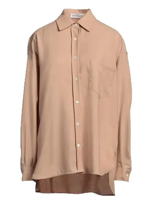 THE FRANKIE SHOP Oversized Twill Shirt - Beige