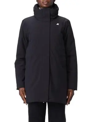K-WAY Marla Short Padded Nylon Windbreaker Jacket With Hood Black 1