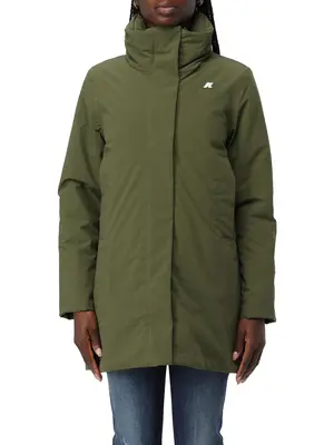 K-WAY Marla Short Padded Nylon Windbreaker Jacket With Hood Green