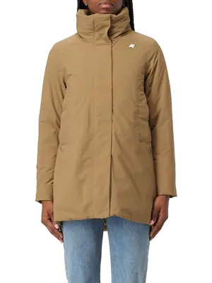 K-WAY Marla Short Padded Nylon Windbreaker Jacket With Hood Rope