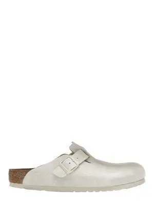 BIRKENSTOCK Boston Soft Footbed Suede Clog - Antique White