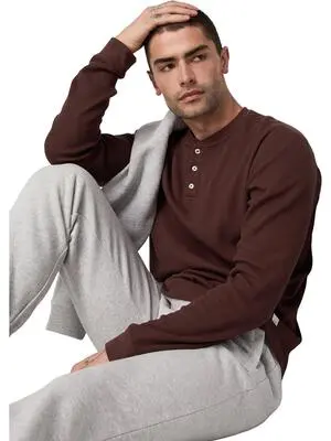 Vuori Waffle Henley Shirt Burgundy