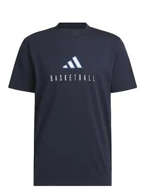 Adidas Worldwide Hoops Logo Performance Graphic Tee Shirt - Legend Ink