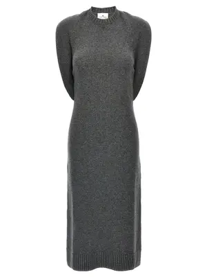 COURREGES Over The Shoulder Drapè Dress - Gray