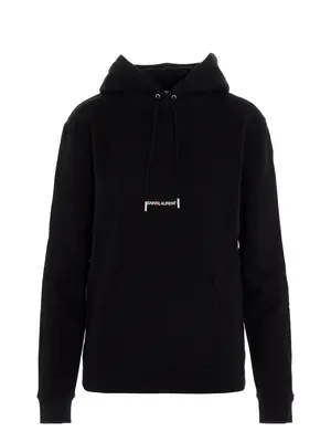 Saint Laurent Logo Print Hoodie - Black