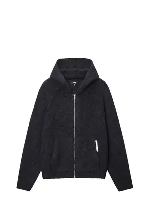 StÜssy Chunky Knit Zip-up Hoodie - Black