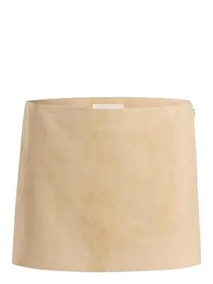 Khaite Jett Striped Miniskirt Sand