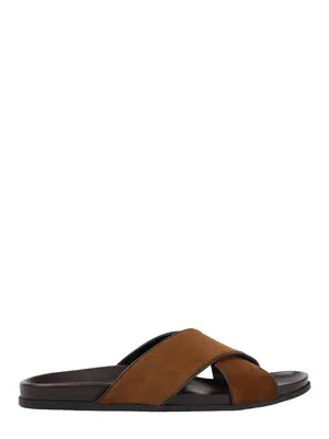 Manolo Blahnik Chiltern Suede Sandals - Brown