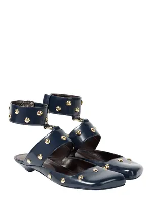 Chloé Jade Studded Leather Sandals - Blue