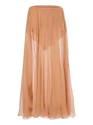 Chloé Silk Muslin Midi Skirt - Pink