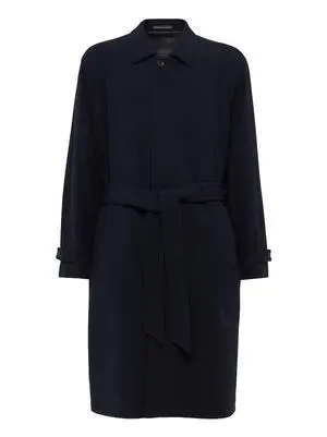 Giorgio Armani Wool-blend Belted Coat - Blue