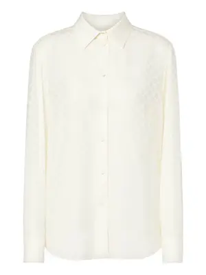 Gucci Gg Silk Crepe Shirt - White
