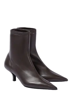 TOTEME Leather Sock Boots - Brown