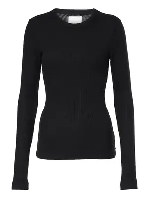 Citizens Of Humanity Bina Ribbed-knit Jersey Top - Black