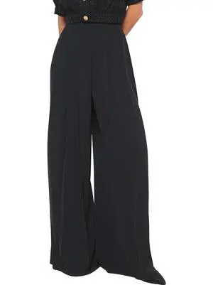 L'Agence Nova Mid-rise Wide-leg Pants - Black