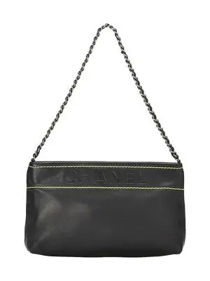 Chanel Lambskin Leather Lax Pochette - Black