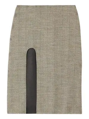 Stella McCartney Cutout Herringbone Wool-tweed Midi Skirt - Neutrals