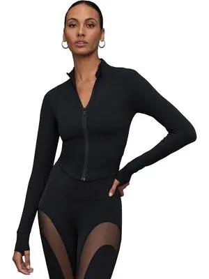 Carbon38 Carbon38 Mock Neck Corset Zip Top Black