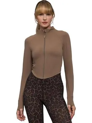 Carbon38 Carbon38 Mock Neck Corset Zip Top Caribou