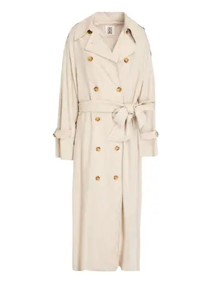 BY MALENE BIRGER Alanise Slub Woven Trench Coat - Beige