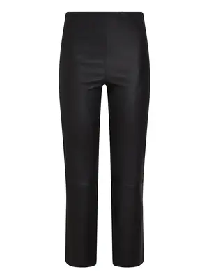 BY MALENE BIRGER Florentina Leather Slim-leg Pants - Black