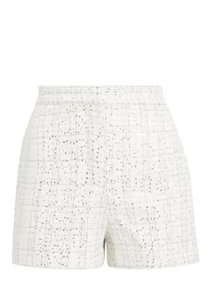 Maje Sequin-embellished Tweed Shorts - White