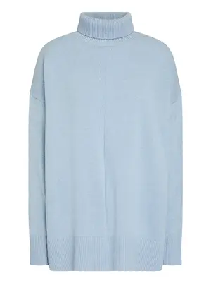 Another Tomorrow Cashmere And Wool-blend Turtleneck Sweater - Light Blue