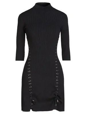 Maje Ribbed-knit Mini Dress - Charcoal