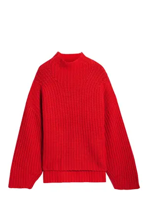 Loulou De Saison Loulou Studio Bera Oversized Ribbed Cashmere Turtleneck Sweater - Red
