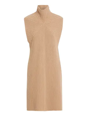 JOSEPH Ribbed Merino Wool Tunic - Sand