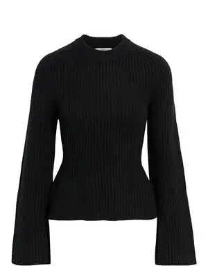 Loulou De Saison Loulou Studio Kota Ribbed Cashmere Sweater - Black