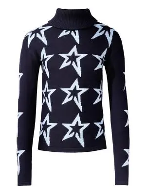 Perfect Moment Star Dust Merino Wool Sweater - Navy