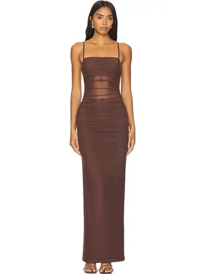 Superdown Celeste Maxi Dress - Chocolate Brown