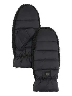UGG Fluff Faux Fur Trim Mittens - Black