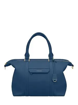 MAISON DE SABRE Large Leather Weekender Bag - Pacific Blue
