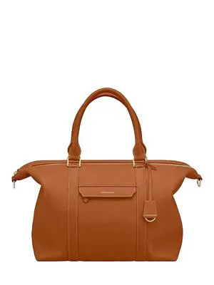 MAISON DE SABRE Large Leather Weekender Bag - Pecan Brown